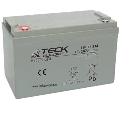 Bateria Teck Cyclic Agm 12v Referencia: Tbc12-134 - Voltaje 12 - Capacidad (Ah-20h) 147 ...